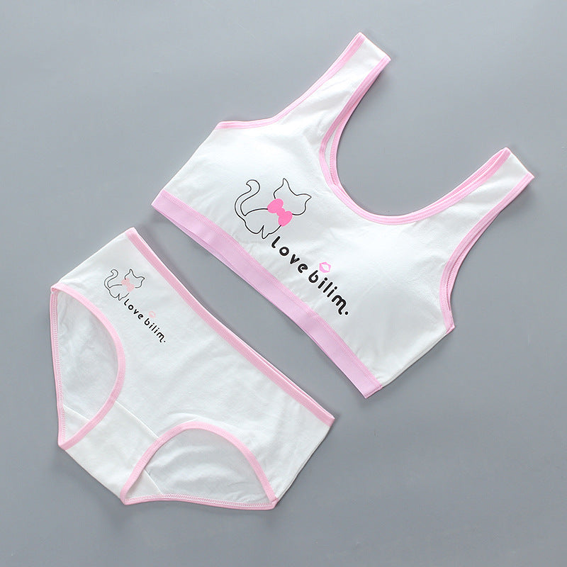 Girls' Bra Set, Pure Cotton, Developmental Vest, Underwear, Children'S ...